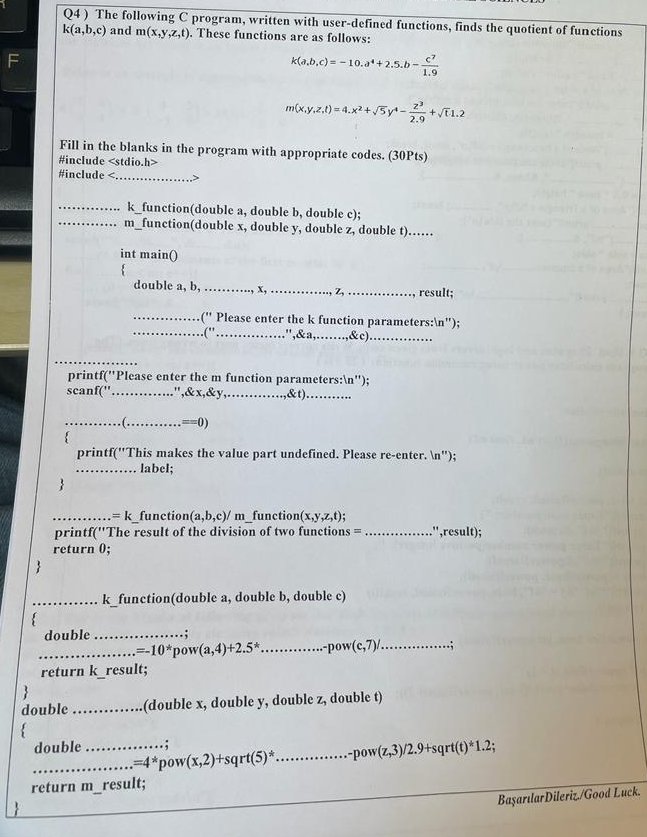 Solved Q4 ) ﻿The following C program, written with | Chegg.com