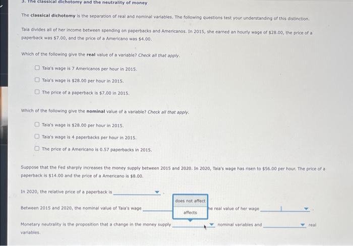 Solved The classical dichotomy is the separation of real and | Chegg.com