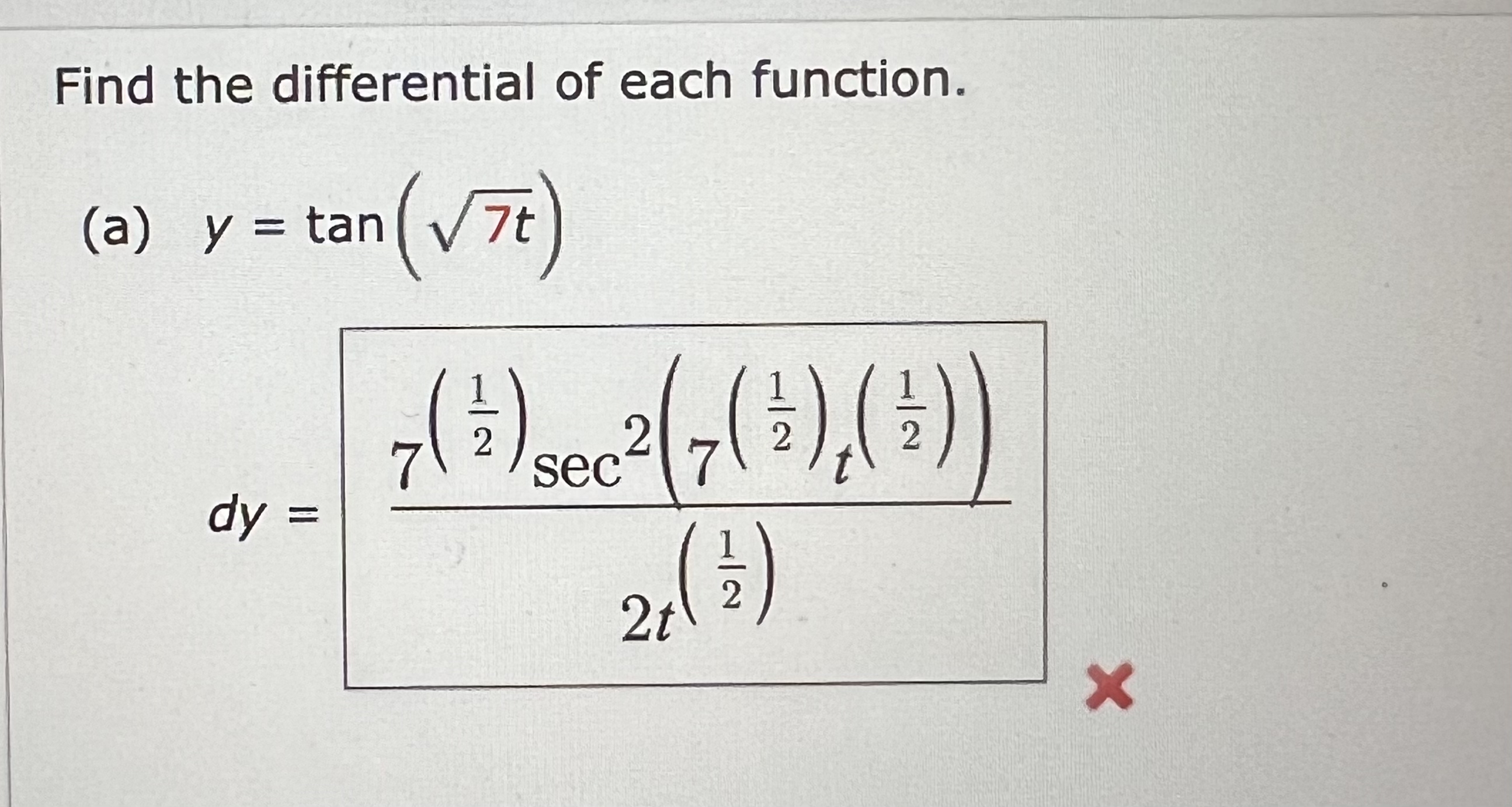Solved Find the differential of each | Chegg.com