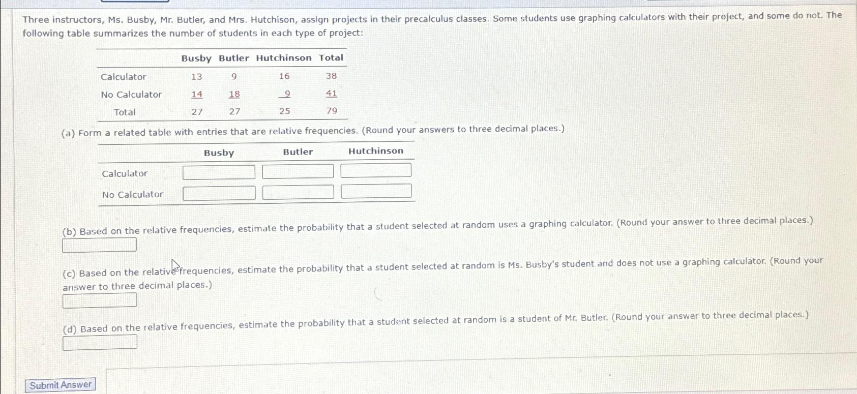Solved following table summarizes the number of students in | Chegg.com