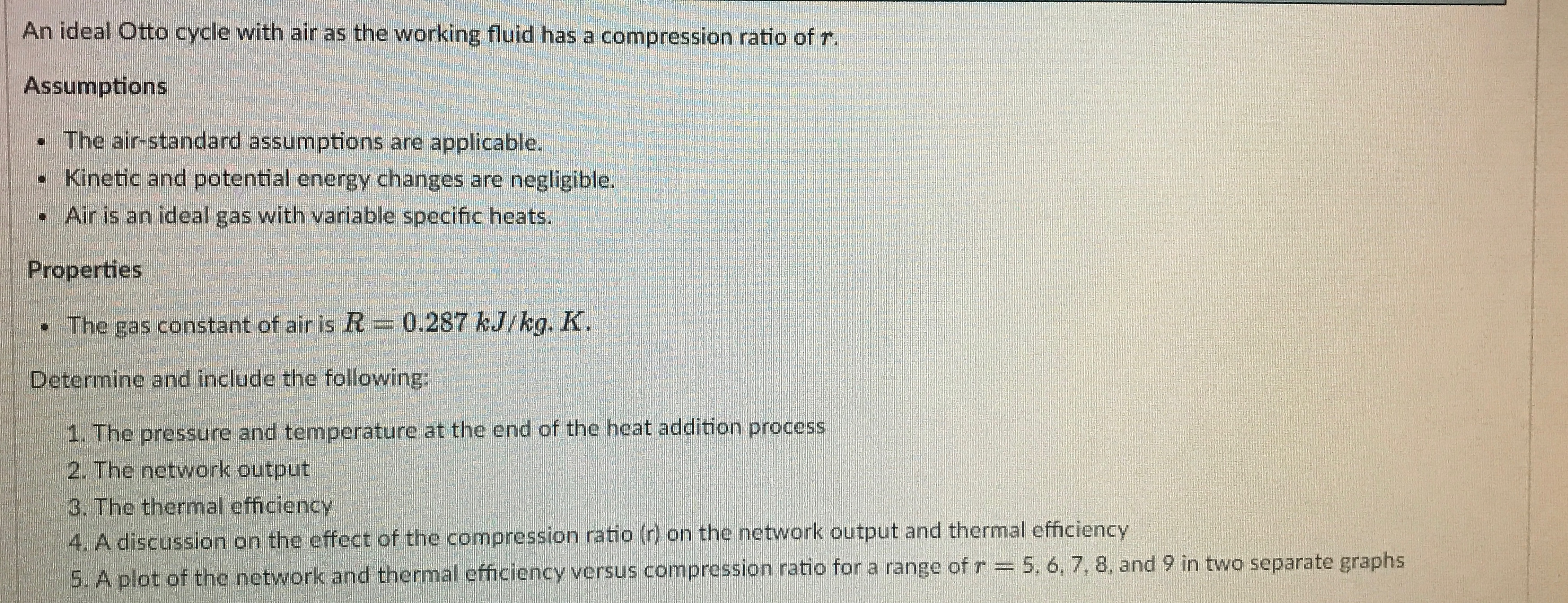 An ideal Otto cycle with air as the working fluid has | Chegg.com