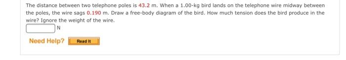 Solved The distance between two telephone poles is 43.2 m. | Chegg.com