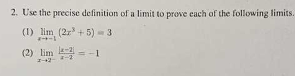 Use the precise definition of a limit to prove each | Chegg.com