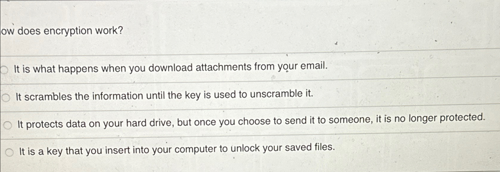 Solved ow does encryption work?It is what happens when you | Chegg.com
