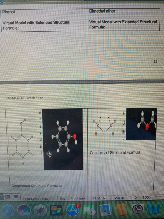 Solved Phenol Dimethyl ether Virtual Model with Extended | Chegg.com