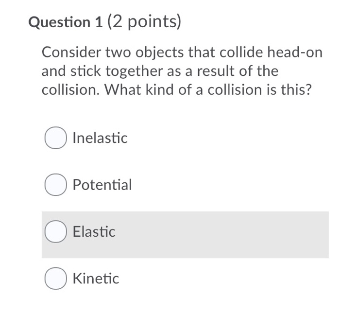 Solved Question 1 2 Points Consider Two Objects That 8629