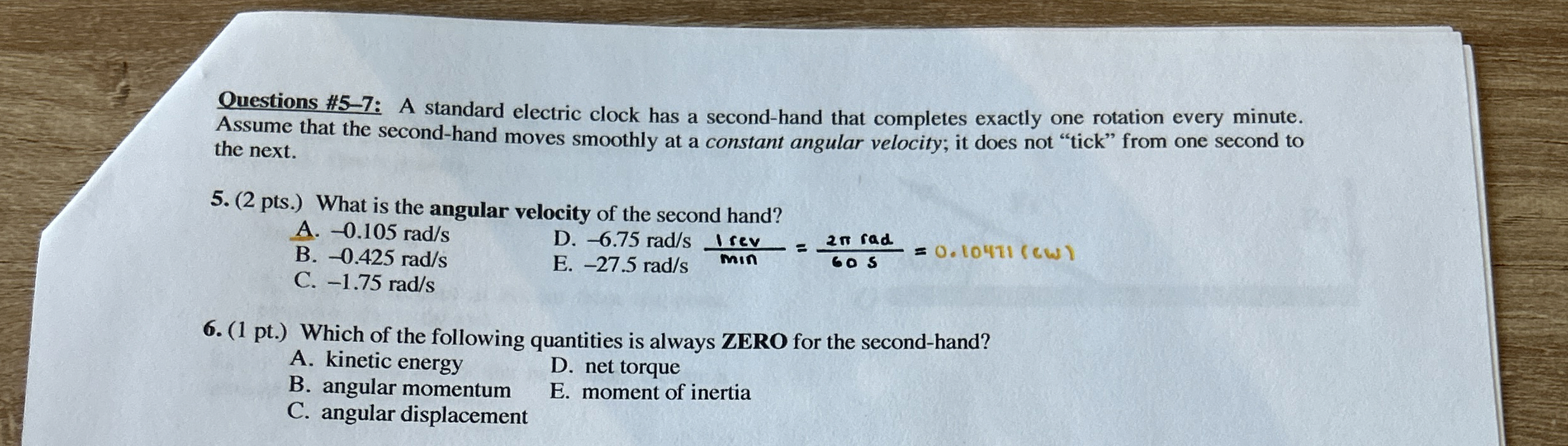 Solved standard electric clock has a second-hand that | Chegg.com