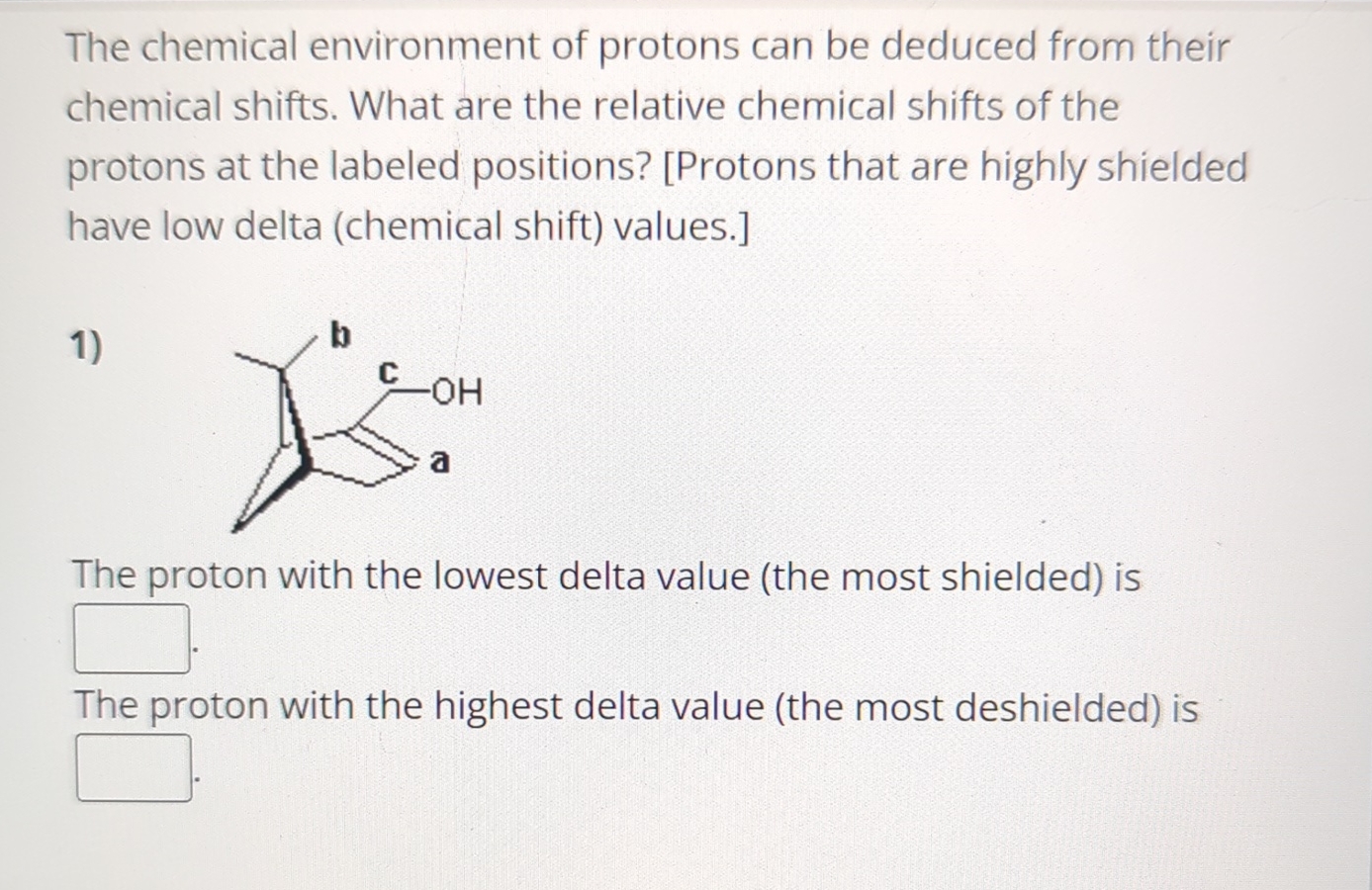 Solved The chemical environment of protons can be deduced | Chegg.com