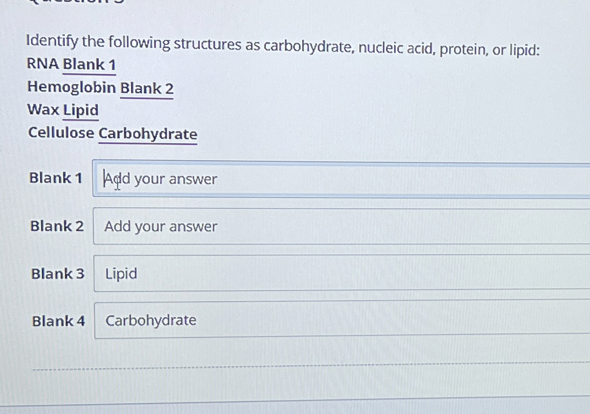 Solved Identify the following structures as carbohydrate, | Chegg.com