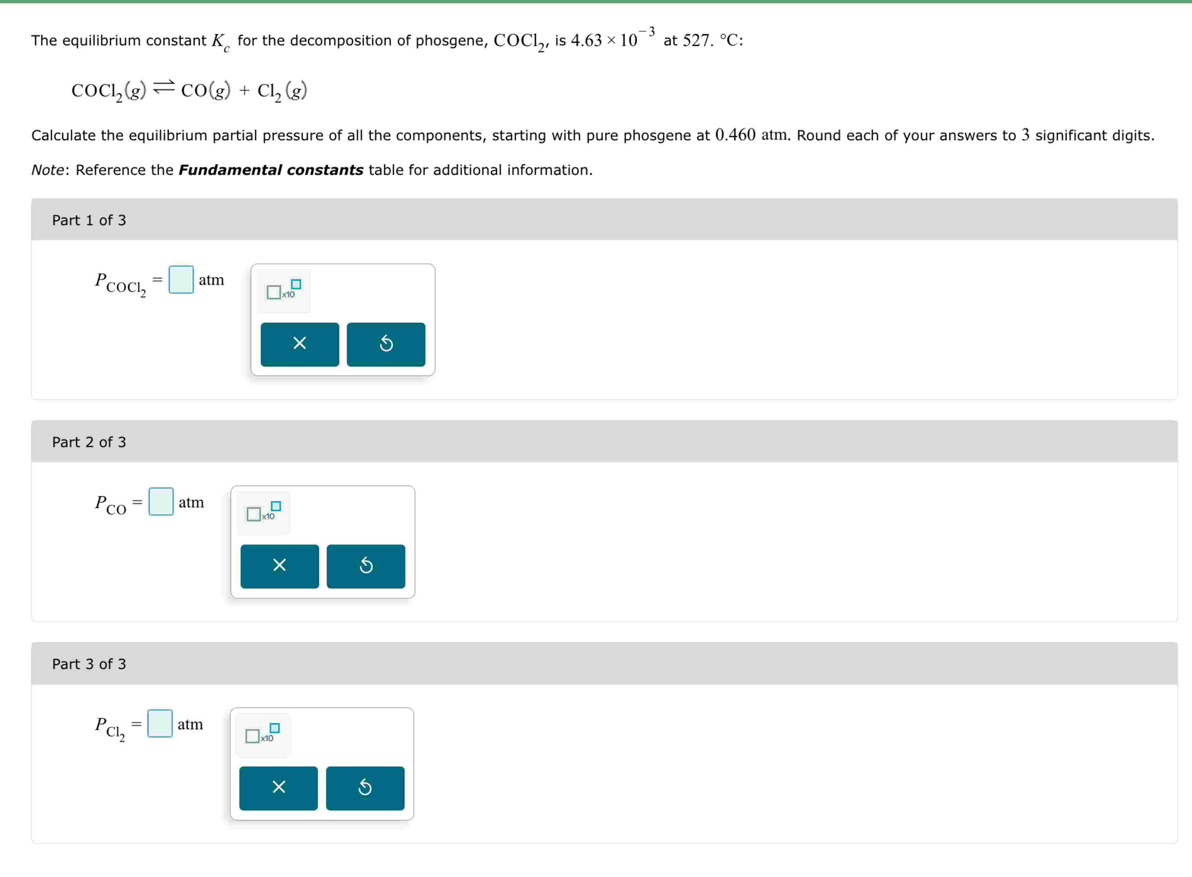 Solved The equilibrium constant Kc ﻿for the decomposition of | Chegg.com