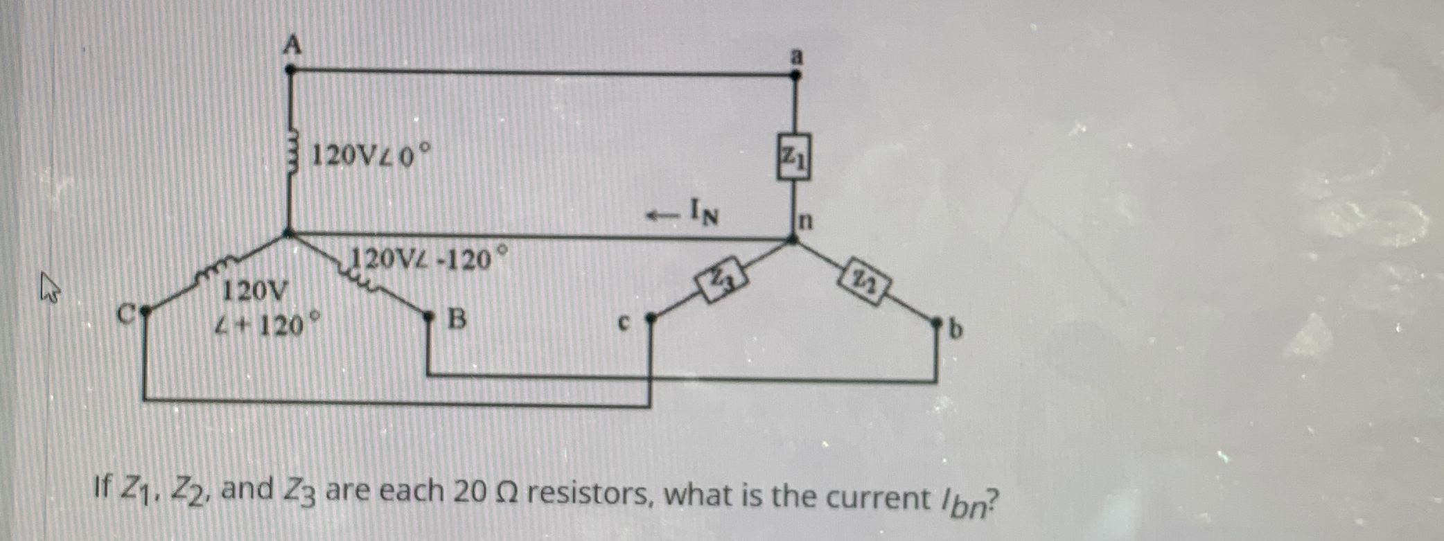Solved If Z1,Z2, ﻿and Z3 ﻿are each 20Ω ﻿resistors, what is | Chegg.com