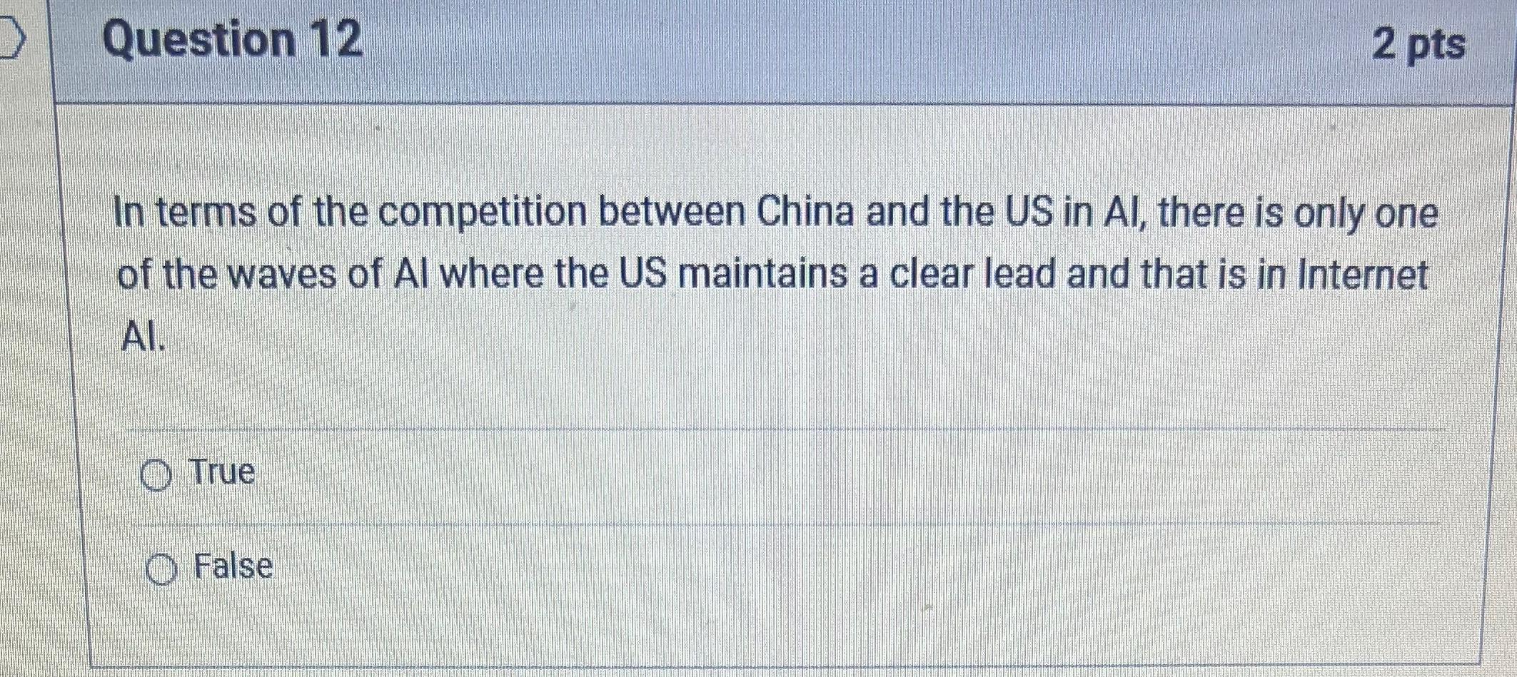 Solved Question 122 ﻿ptsIn terms of the competition between | Chegg.com