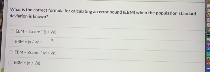 Solved What is the correct formula for calculating an error | Chegg.com