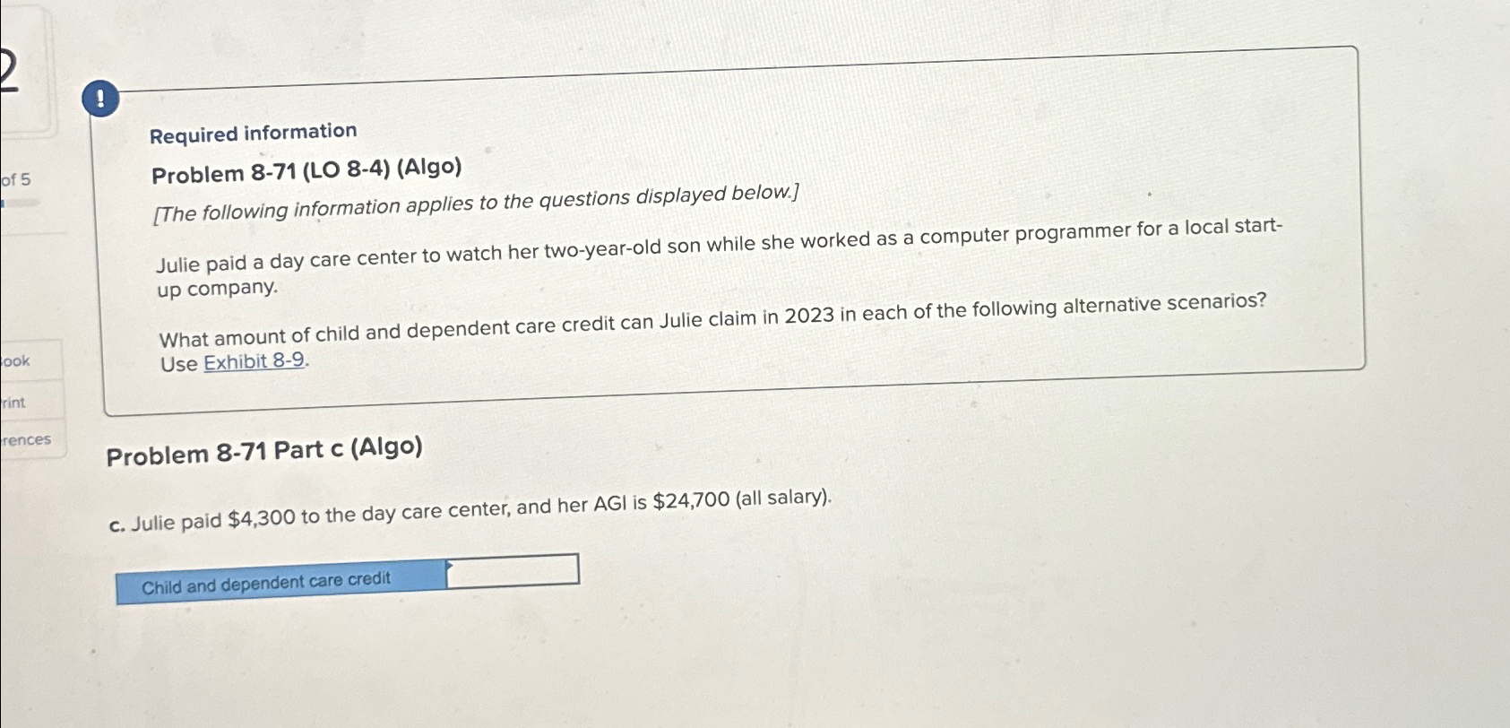 Solved !Required informationProblem 8-71 (LO 8-4) (Algo)[The | Chegg.com