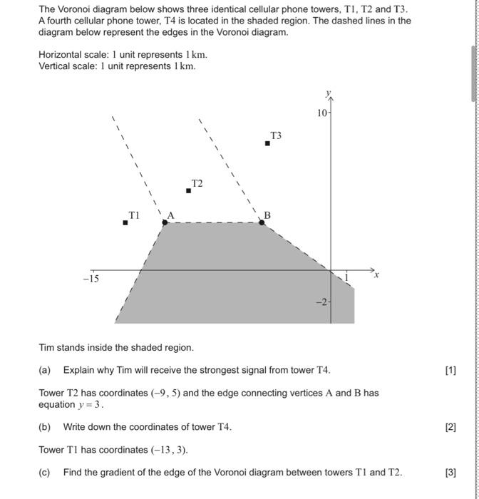 Solved The Voronoi diagram below shows three identical | Chegg.com
