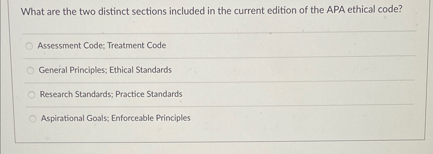 Solved What are the two distinct sections included in the | Chegg.com