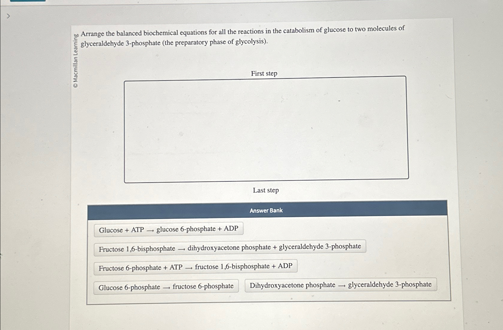 Solved ar Arrange the balanced biochemical equations for all | Chegg.com