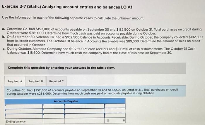 Solved Exercise 2-7 (Static) Analyzing account entries and | Chegg.com Solved Exercise 2-7 (Static) Analyzing account entries and | Chegg.com