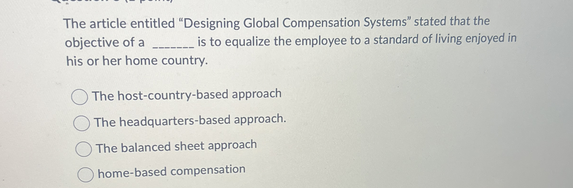 Solved The article entitled "Designing Global Compensation | Chegg.com