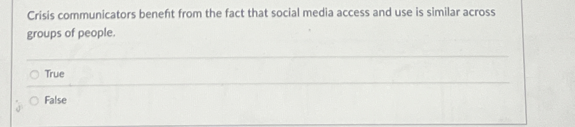 Solved Crisis communicators benefit from the fact that | Chegg.com