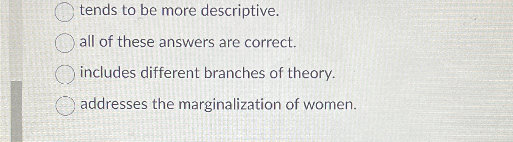 Solved tends to be more descriptive.all of these answers are | Chegg.com