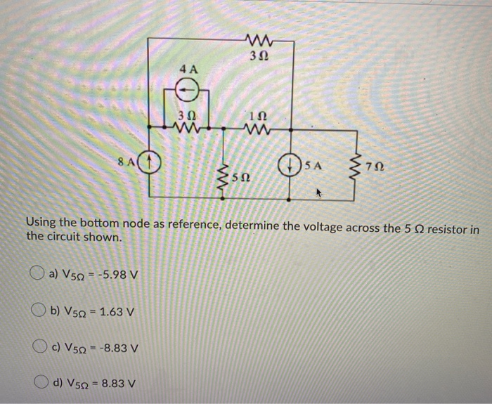Solved 322 4A 3 Ω 12 in 8 A 722 512 Using the bottom node as | Chegg.com