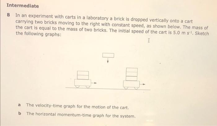 Solved Intermediate 8 In an experiment with carts in a | Chegg.com