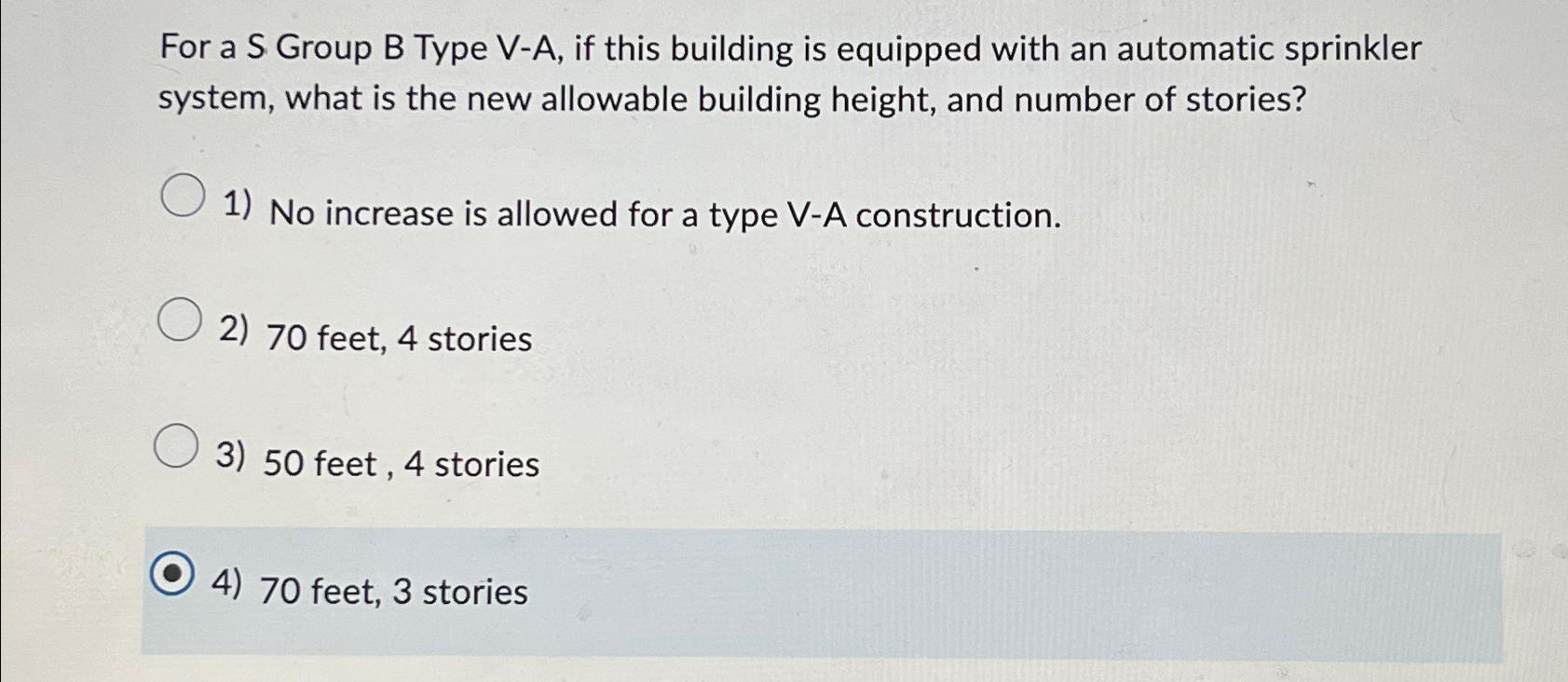 Solved For a S Group B Type V-A, ﻿if this building is | Chegg.com