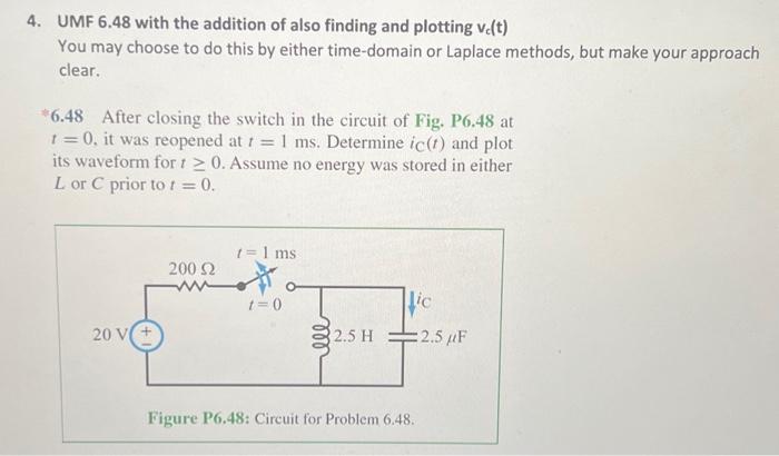 Solved 4. UMF 6.48 with the addition of also finding and | Chegg.com