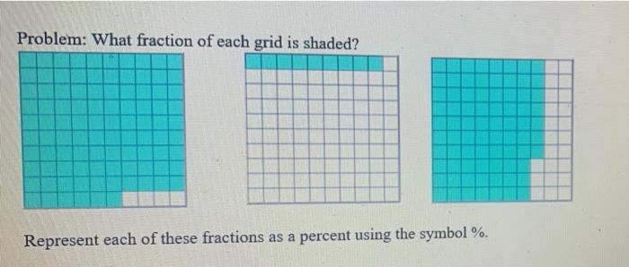 Solved Problem: What fraction of each grid is shaded? | Chegg.com