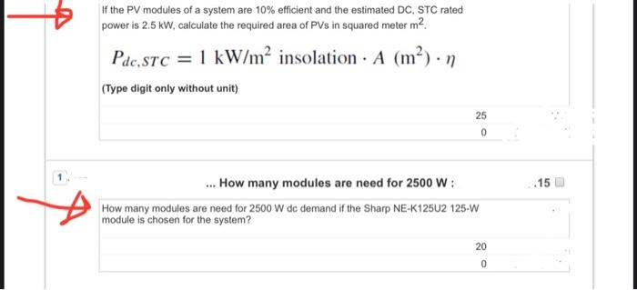 Solved If the PV modules of a system are 10% efficient and | Chegg.com