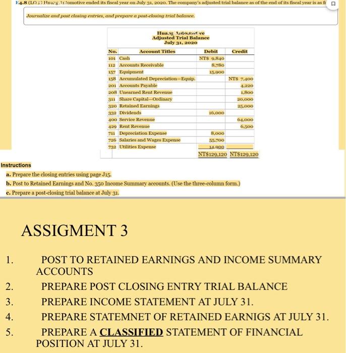Solved Journalize and post closing entries, and prepare a | Chegg.com Solved Journalize and post closing entries, and prepare a | Chegg.com