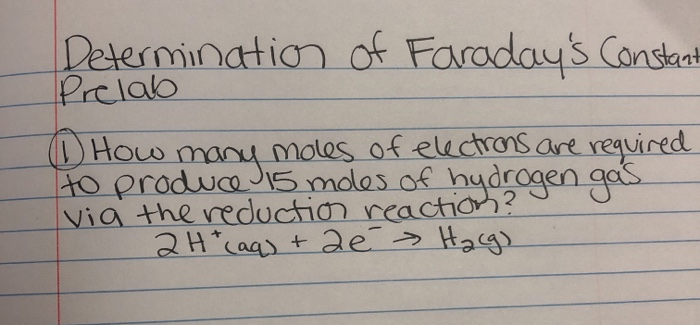 Solved Determination of Faraday's constant Prelab (1) How | Chegg.com