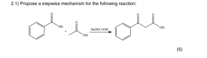 Solved 2.1) ﻿Propose a stepwise mechanism for the following | Chegg.com