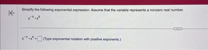 Solved Simplify the following exponential expression. Assume | Chegg.com