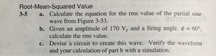 Solved the partial sine Root-Mean-Squared Value 3-5 a. | Chegg.com