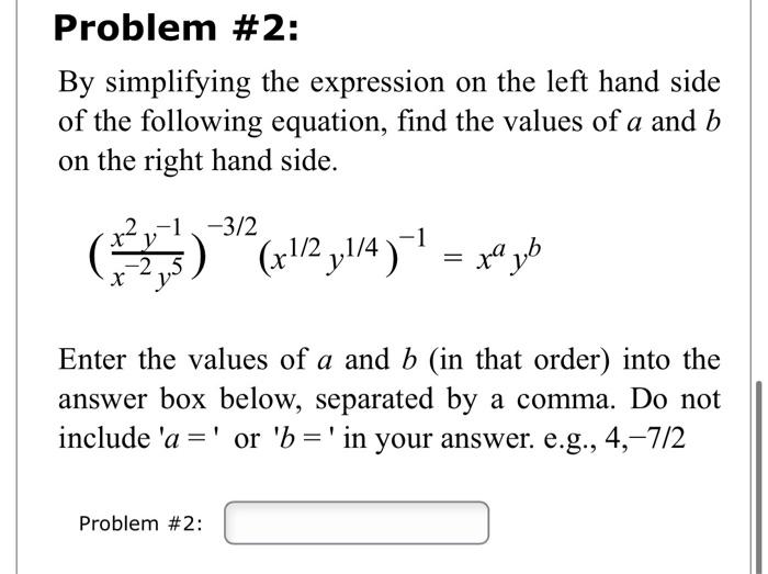 Solved Problem \#1: By simplifying the given expression on | Chegg.com