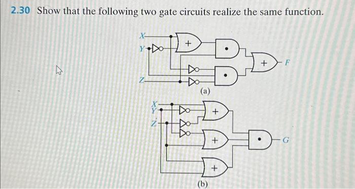 Solved 2.30 Show that the following two gate circuits | Chegg.com
