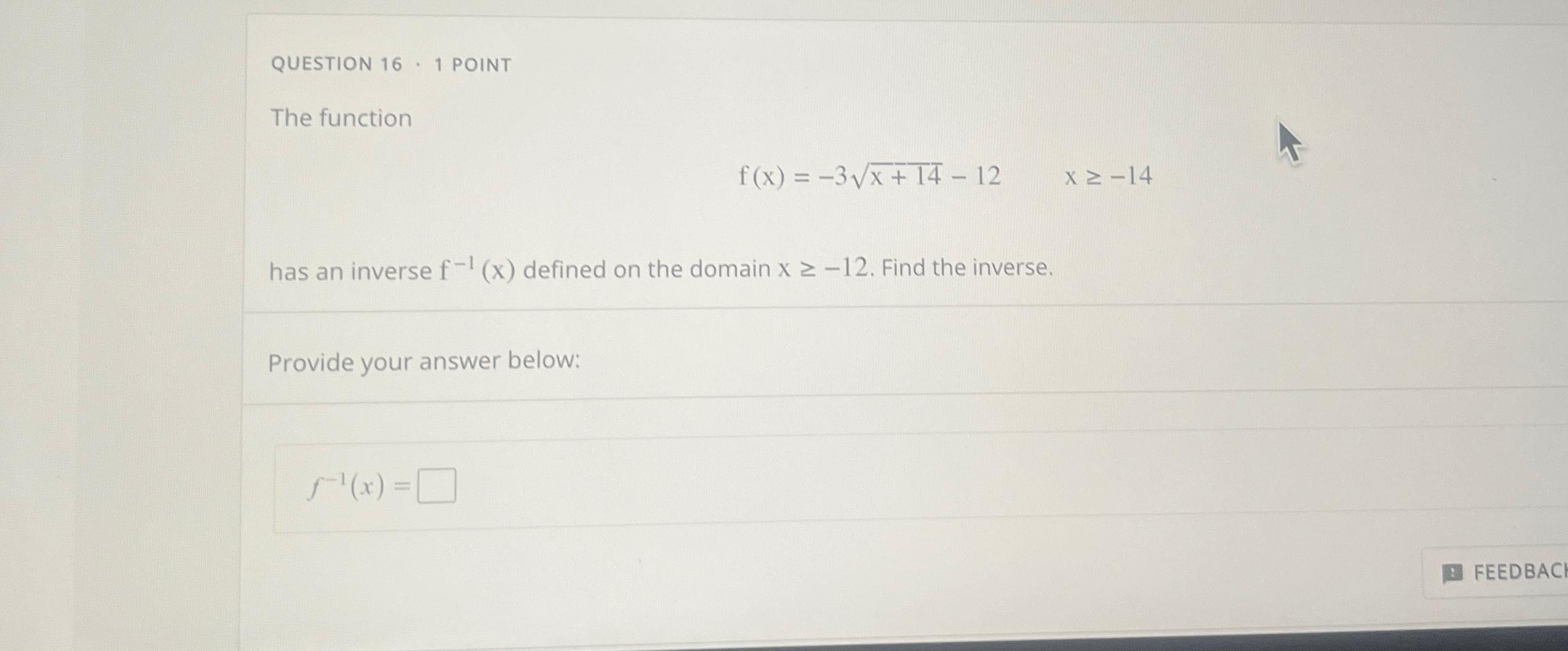 Solved QUESTION 16*1 POINTThe | Chegg.com Solved QUESTION 16*1 POINTThe | Chegg.com