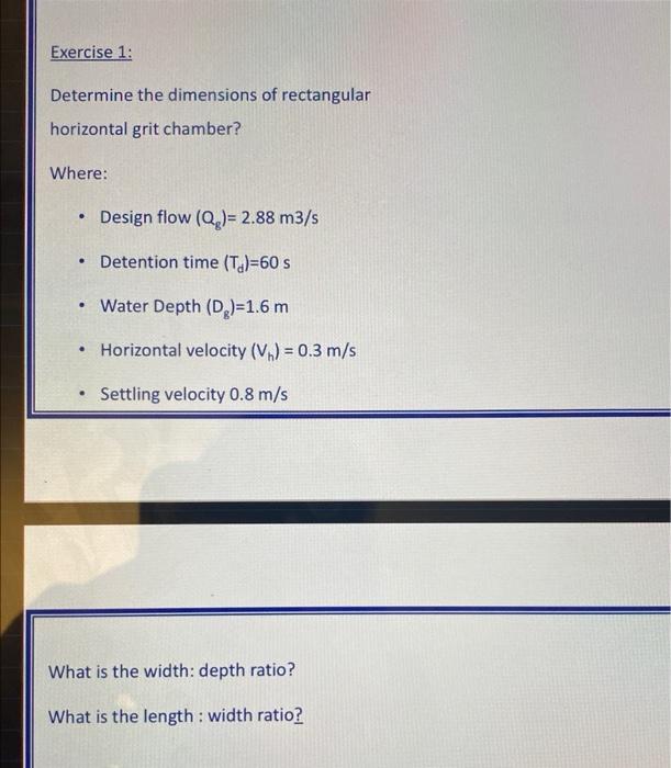 Solved Exercise 1: Determine the dimensions of rectangular | Chegg.com