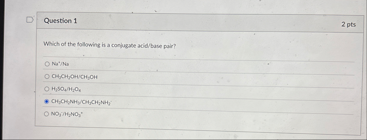 Solved Question 12 ﻿ptsWhich of the following is a conjugate | Chegg.com