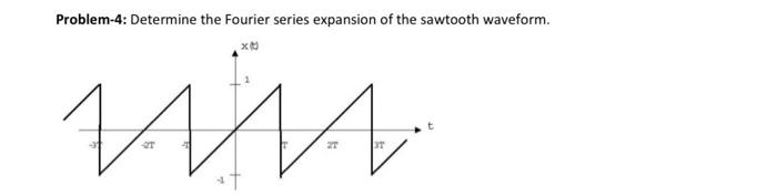 Solved Problem 4 Determine The Fourier Series Expansion Of