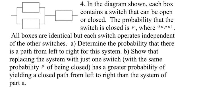 4. In the diagram shown, each box contains a switch | Chegg.com