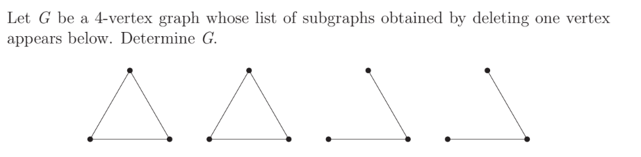 Solved Let G ﻿be a 4 -vertex graph whose list of subgraphs | Chegg.com