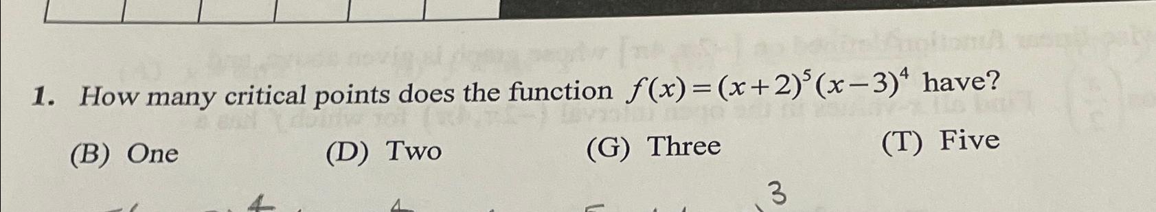 Solved How many critical points does the function | Chegg.com