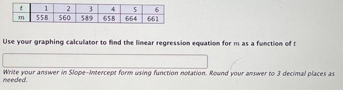 Solved Use your graphing calculator to find the linear | Chegg.com
