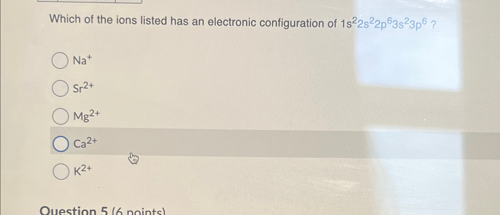 Solved Which of the ions listed has an electronic | Chegg.com