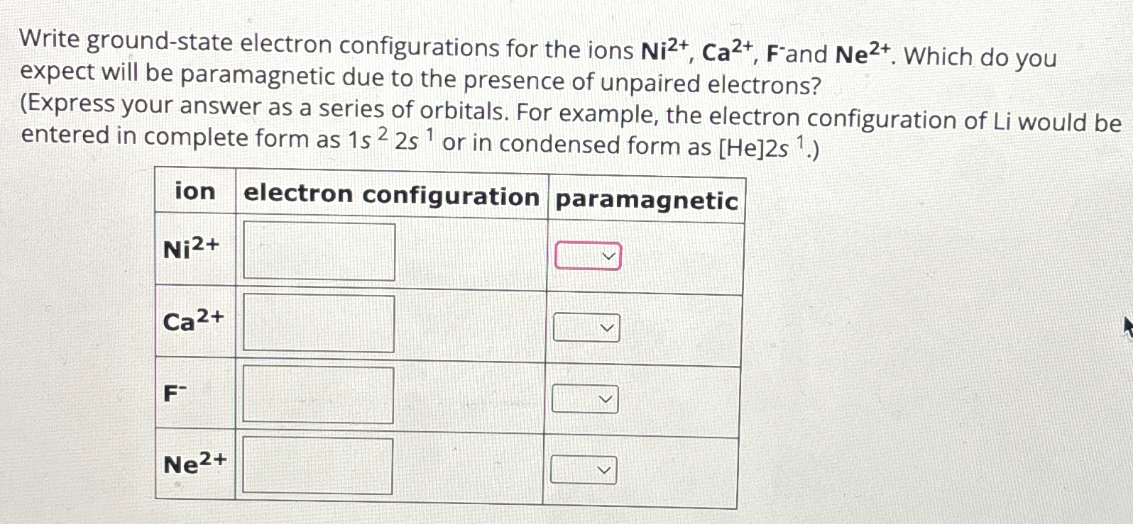 Solved Write Ground State Electron Configurations For The