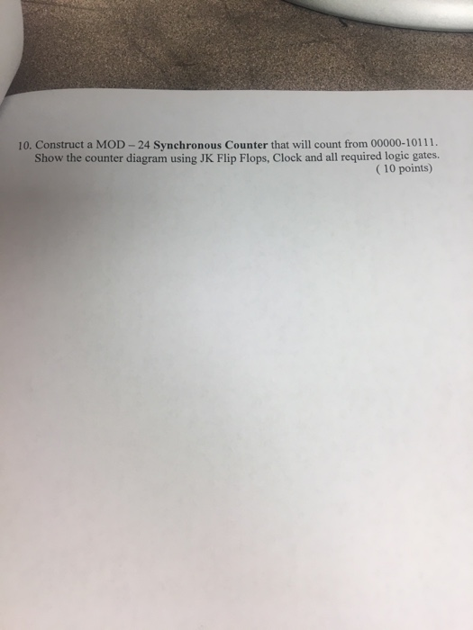 Solved 10. Construct a MOD-24 Synchronous Counter that will | Chegg.com