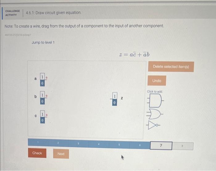 Solved Note; To create a wire, drag from the output of a | Chegg.com Solved Note; To create a wire, drag from the output of a | Chegg.com